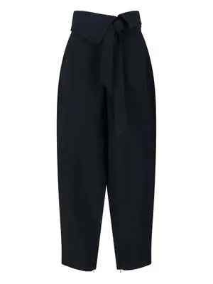 Attico High-waisted Tie-front Wide-leg Tailored Trousers