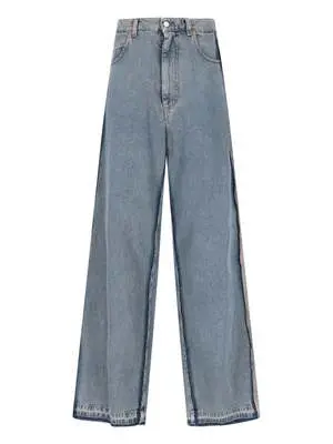 MAISON MARGIELA Wide Leg Denim Jeans - Grey