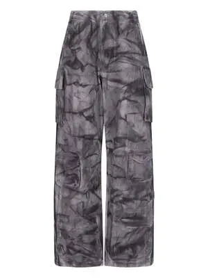 Adidas Wide-leg Cargo Pants With Utility Pockets And Washed Finish