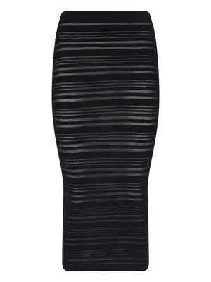 ANDREĀDAMO Striped Ribbed Midi Skirt