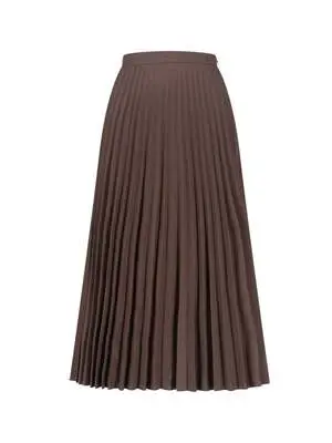 MAISON MARGIELA Pleated Midi Skirt - Brown