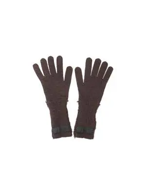 MAISON MARGIELA Knitted Wool-blend Gloves - Brown