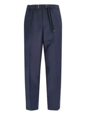 WHITE SAND Wool-blend Stretch Trousers - Blue