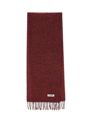 JIL SANDER Virgin Wool Scarf - Red
