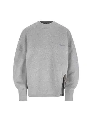 Attico Cotton Knit Sweater With Stretch Blend - Grey