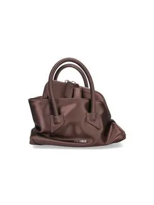 Attico Structured Mini Bag In Acetate And Polyamide - Brown