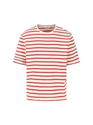 JIL SANDER 100% Cotton Crewneck T-shirt - Red