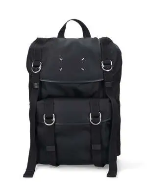 MAISON MARGIELA Contrast Mini Shoulder Bag In Polyamide With Leather Trim - Black