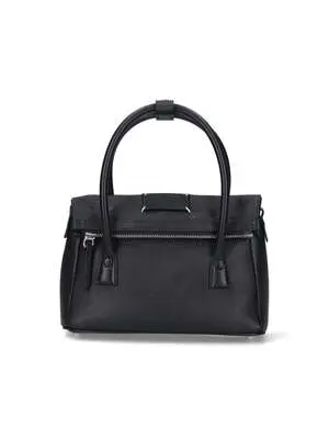 MAISON MARGIELA Goat Leather Shoulder Bag With Brass Hardware - Black