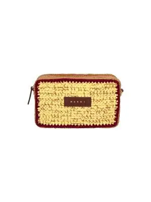 Marni Marni Wool Mini Bag With Calf Leather Contrast And Metallic Hardware Brown