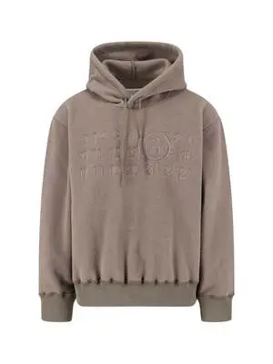 MAISON MARGIELA Fleece Logo Hoodie - Beige