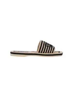 Chloé Cotton Upper Sandals With Lamb Leather Lining - Black