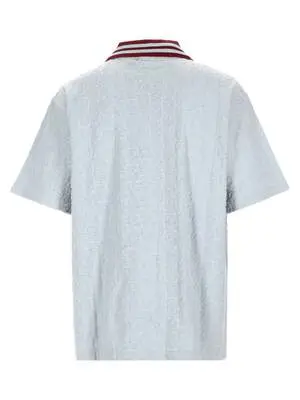 Drole De Monsieur Jacquard Knit Polo Shirt - Blue