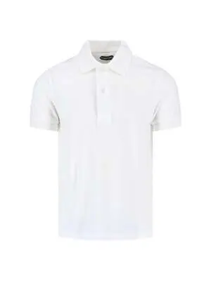 TOM FORD Lightweight Knit Polo Shirt With Mother-of-pearl Buttons - White