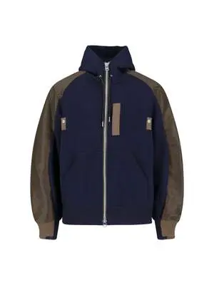 Sacai Tech-paneled Cotton Blend Workwear Jacket - Multicolour