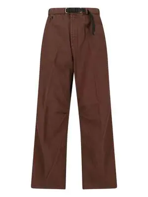WHITE SAND Sand-inspired 100% Cotton Trousers For - Brown