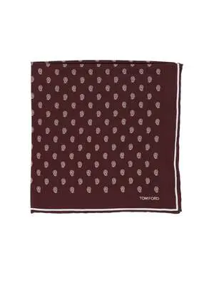 TOM FORD Paisley Print Silk Pocket Square - Red
