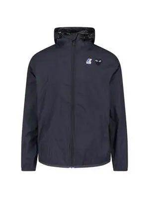 Play Comme Des Garcon 100% Nylon Play Logo Jacket For - Black