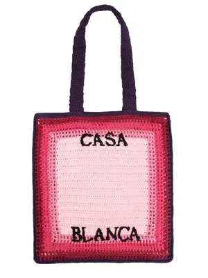 Casablanca Crochet Tote Bag - Pink