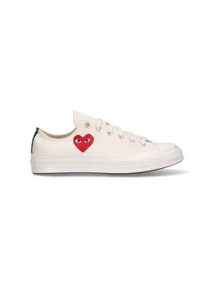 Play Comme Des Garcon PLAY COMME DES GARCON Low-Top Canvas Sneakers White