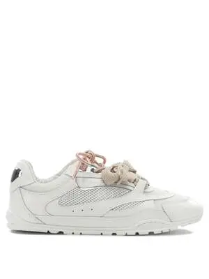 Pinko Leather And Mesh Sneakers - White