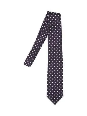 TOM FORD TOM FORD Polka Dot Silk Neck Tie Violet