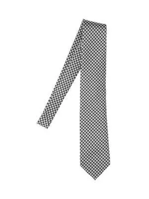 TOM FORD Patterned Silk Neck Tie - Silver