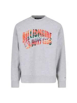 BILLIONAIRE 100% Cotton Crewneck Sweater With Graphic Print - Grey