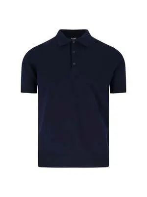 K-WAY Short-sleeve Knit Polo Shirt - Blue