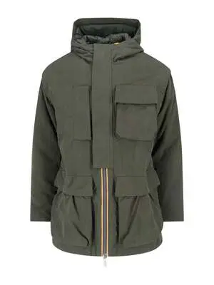 K-WAY Water-resistant Hooded Padded Jacket - Green