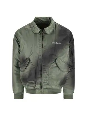 CULTURA Zip-up Lightweight Bomber Jacket - Green