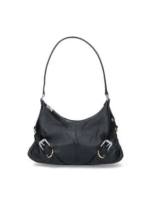 Givenchy Lamb & Calf Leather Shoulder Bag With Brass Hardware - Black