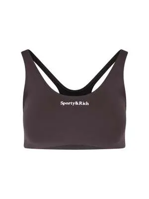 SPORTY & RICH Logo Print Sports Bra
