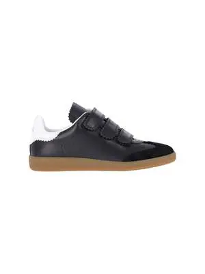 Isabel Marant Étoile Cowhide Leather Velcro Sneakers - Black