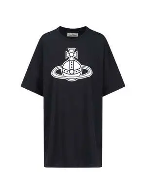 VIVIENNE WESTWOOD Orb Graphic T-shirt Dress - Black