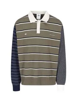 Adidas Striped Rugby Shirt - Grey