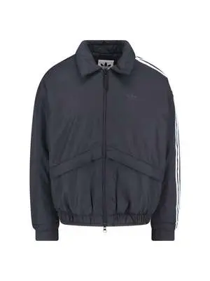 Adidas Polyester Jacket With Classic Collar And Logo Detail
