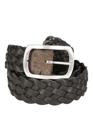 Orciani Reversible Woven Suede Belt - Marrone