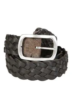 Orciani Reversible Woven Suede Belt - Marrone