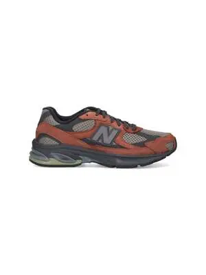NEW BALANCE Textile & Leather Lace-up Sneakers - Brown