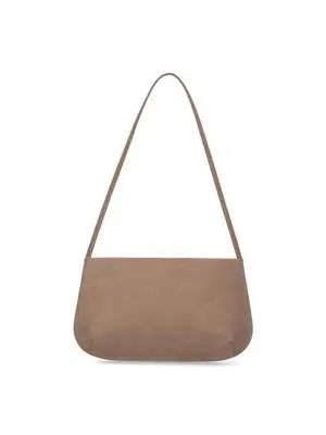 FANE Nubuck Leather Shoulder Bag - Beige