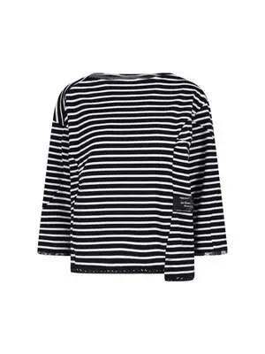 Undercover Striped Jersey T-shirt With Border Trim - Black
