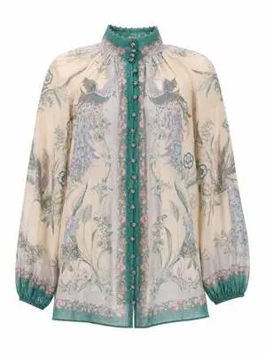 Zimmermann Sheer Printed Button-front Blouse - Multicolour