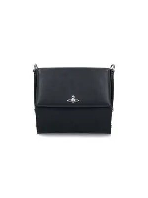 VIVIENNE WESTWOOD Calf Leather Crossbody Bag - Black