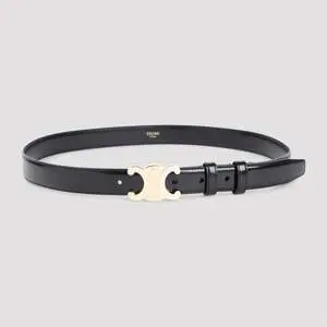Celine Triomphe Leather Belt - Black