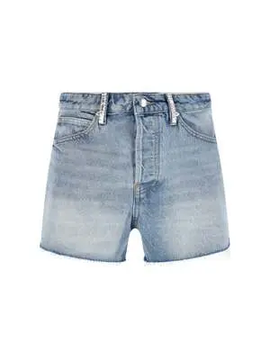 Alexander Wang Distressed Denim Shorts With Embellished Straps