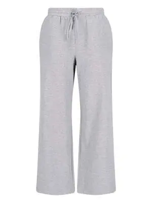 DUNST Cotton-polyester Wide-leg Trousers With Drawstring Waist - Grey