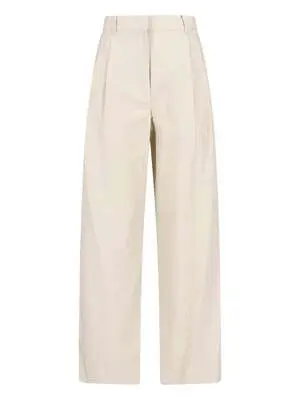 DUNST Everyday Tapered Trousers In Cotton-lyocell Blend - Beige