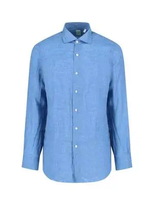 FINAMORE 1925 100% Linen Shirt Luigi - Blue