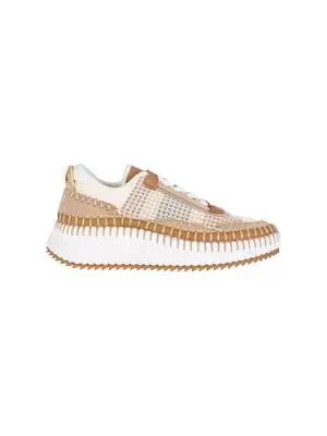 Chloé Suede And Leather-lined Sneakers With Cushioned Eva Sole - Brown